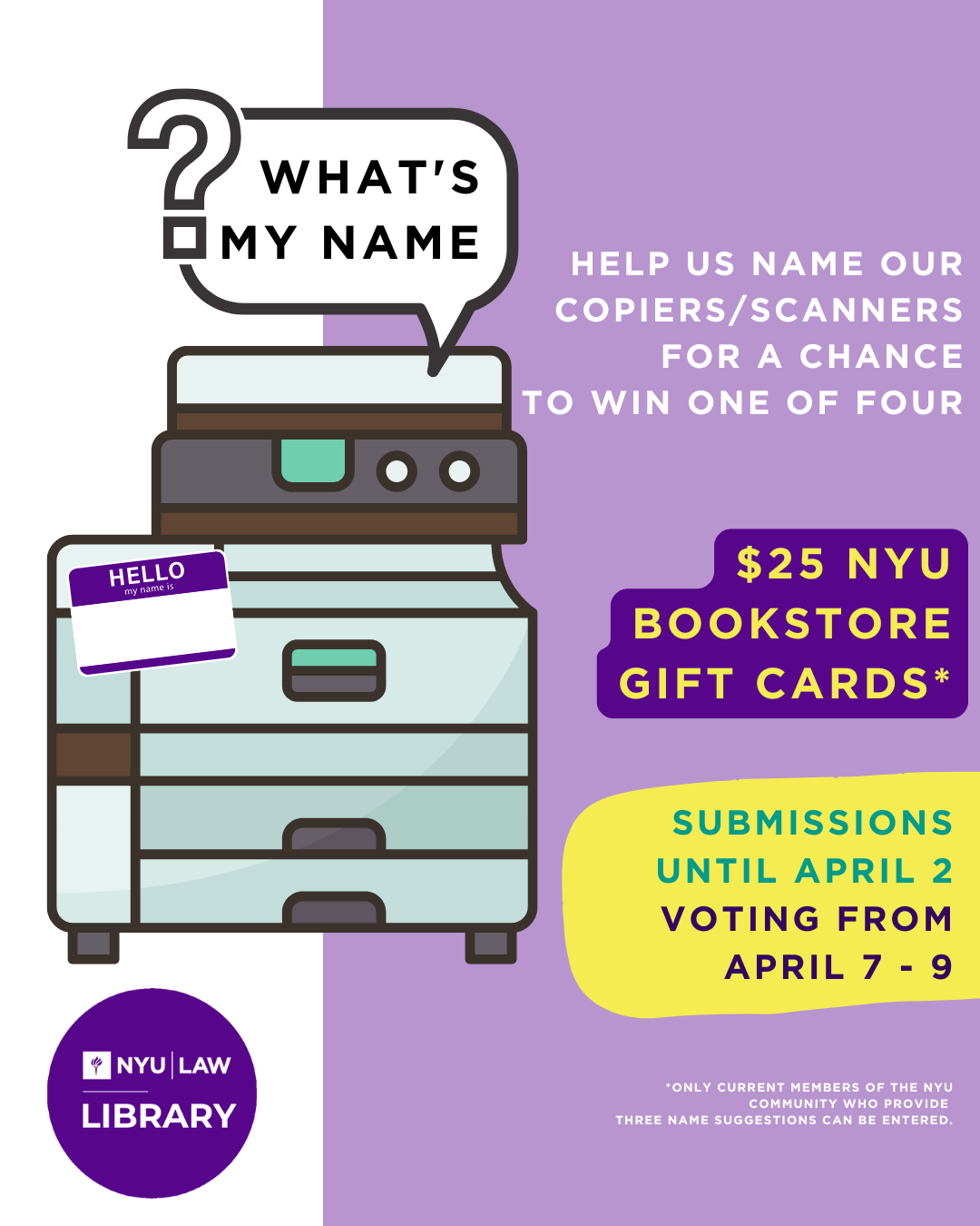 Naming Contest – Chance to Win $25 NYU Bookstore Gift Card – The DOCKET