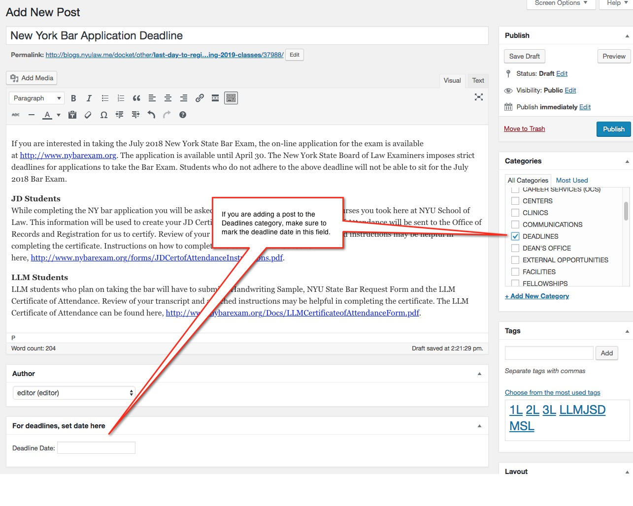 HOW TO POST – The DOCKET